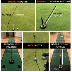 Putt Line Two-Way Putting Alignment String and Target Puck Training Aid ...