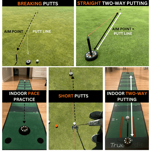 Putt Line Two-Way Putting Alignment String and Target Puck Training Aid ...