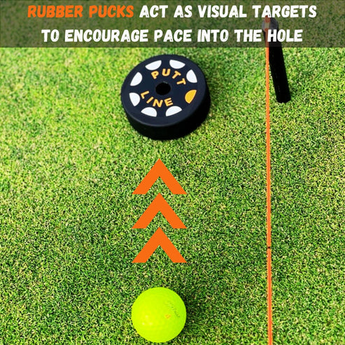 Putt Line Two-Way Putting Alignment String and Target Puck Training Aid ...